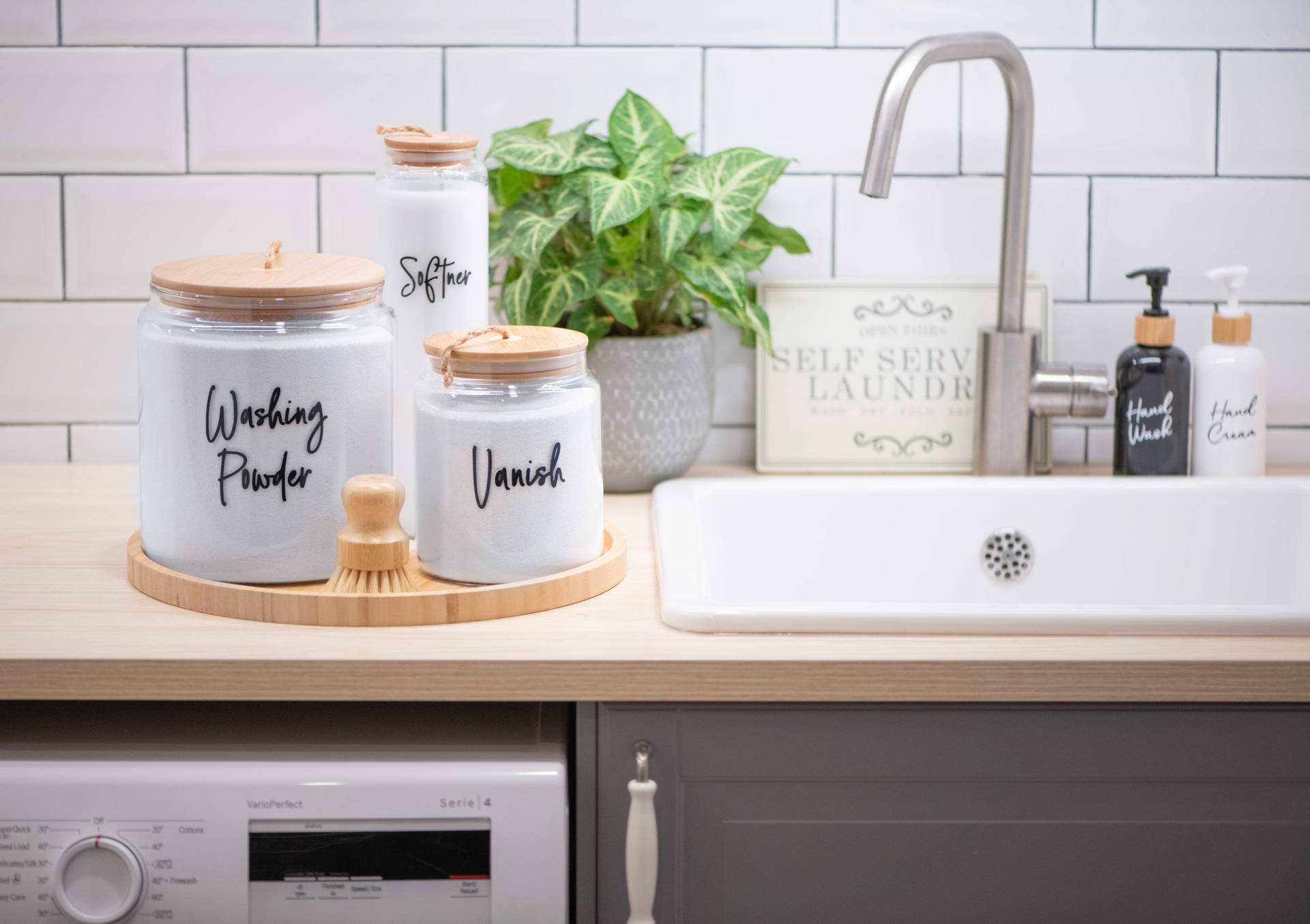 Jarra. Clothes Washing Set - Natural Wood